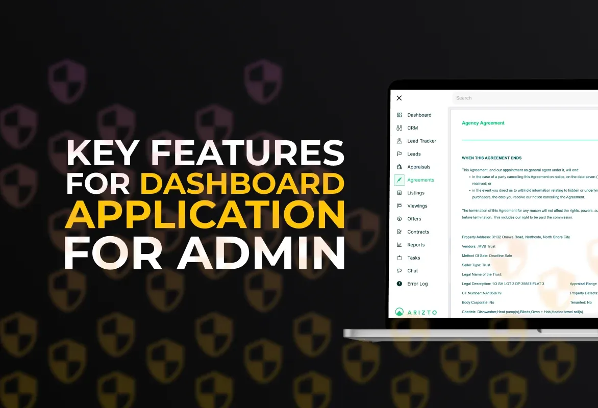 Key Features for Dashboard Application for Admin